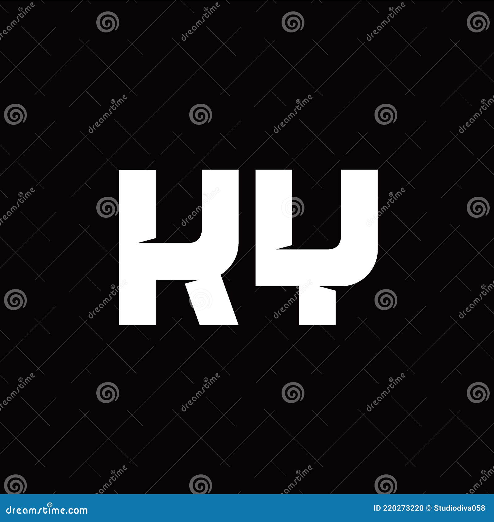 K Y Letter Monogram Style Initial Logo Template Stock Illustration ...