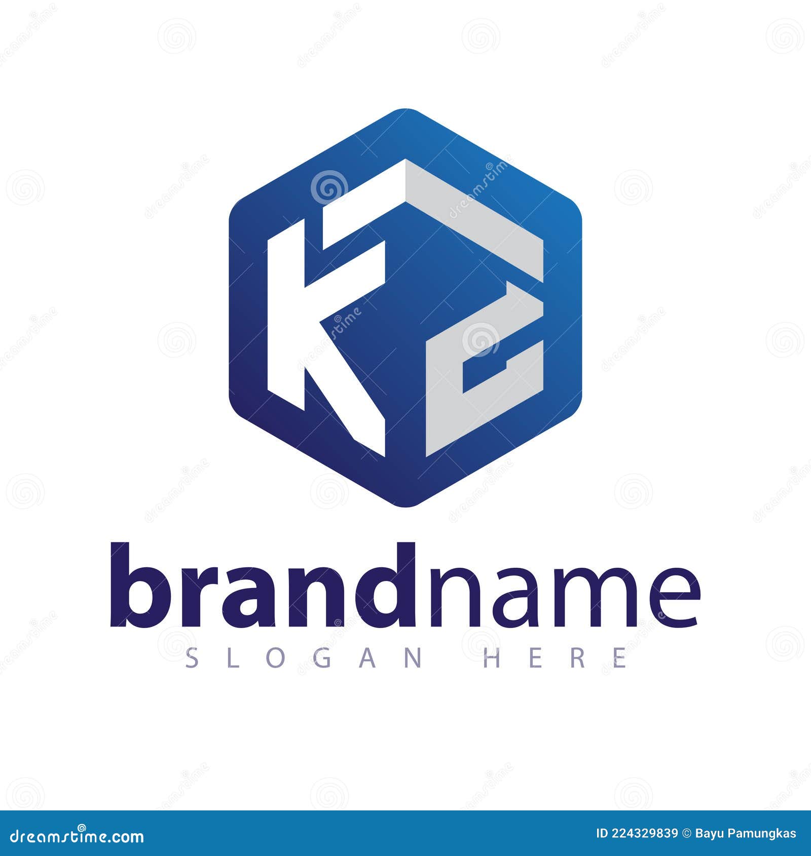K Z Initial Letter Hexagonal Logo Vector Stock Vector - Illustration of ...
