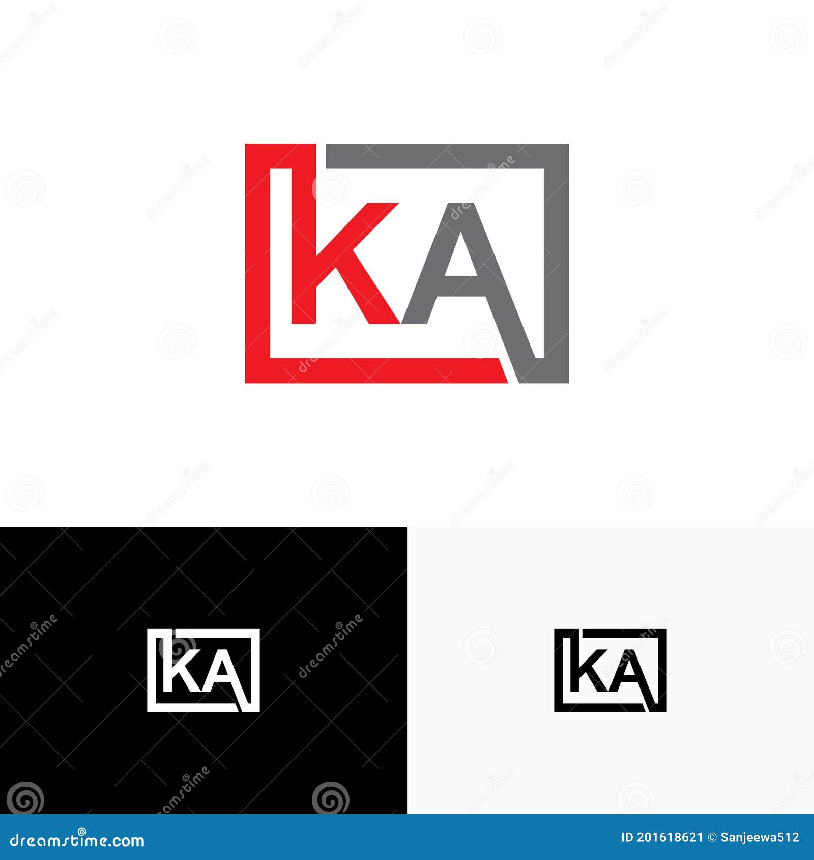 KA/AK Initial Logo Design for Business Company Template Vector Stock ...