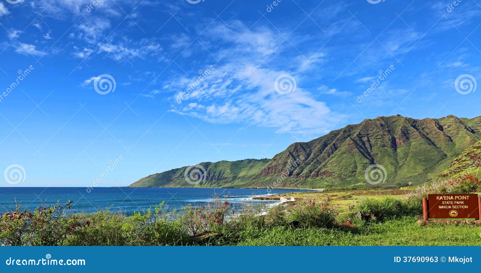 Ka Ena Point State Park, Oahu, Hawaii Stock Image - Image of water ...