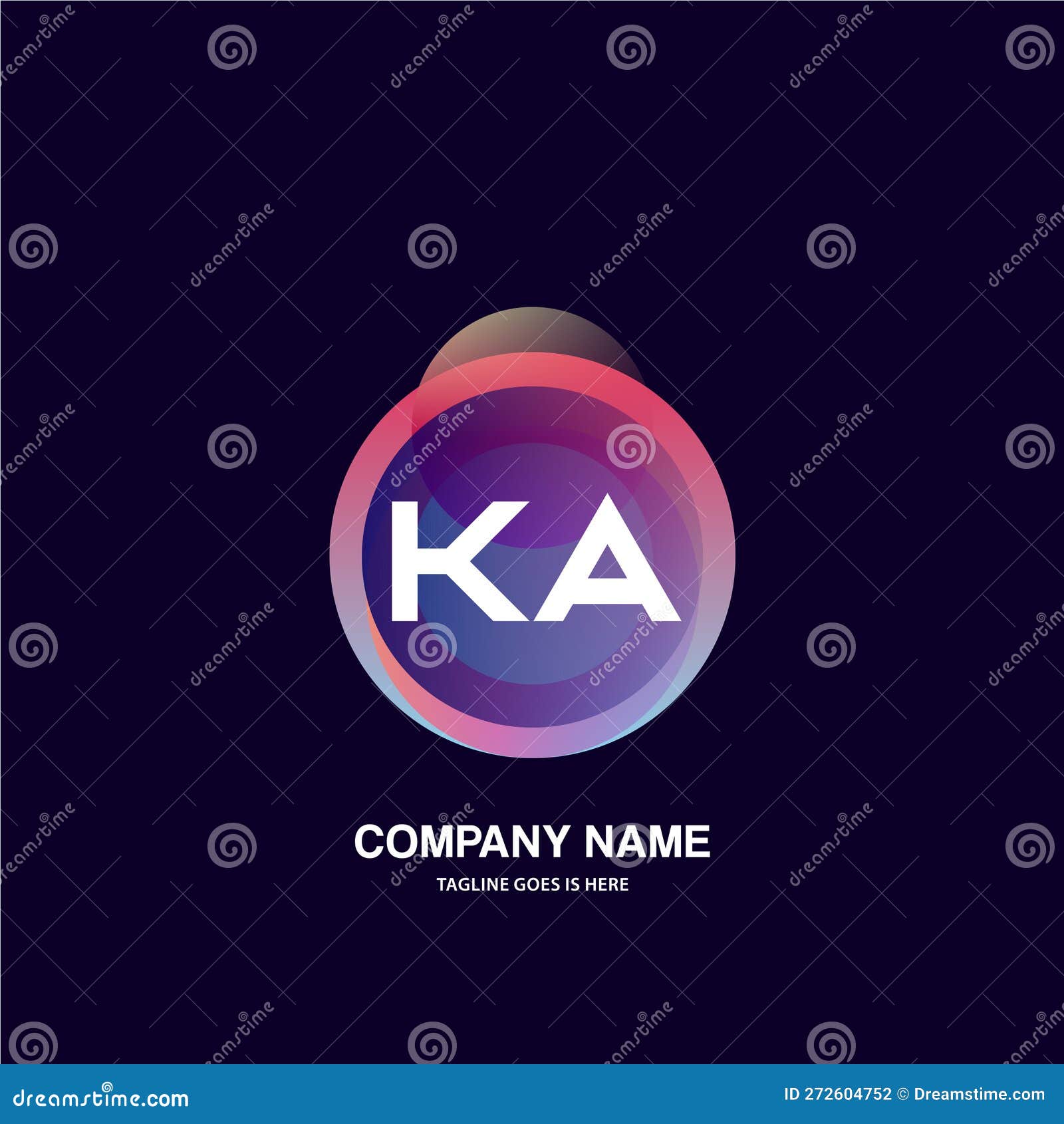 KA Initial Logo with Colorful Circle Template Vector Stock Vector ...