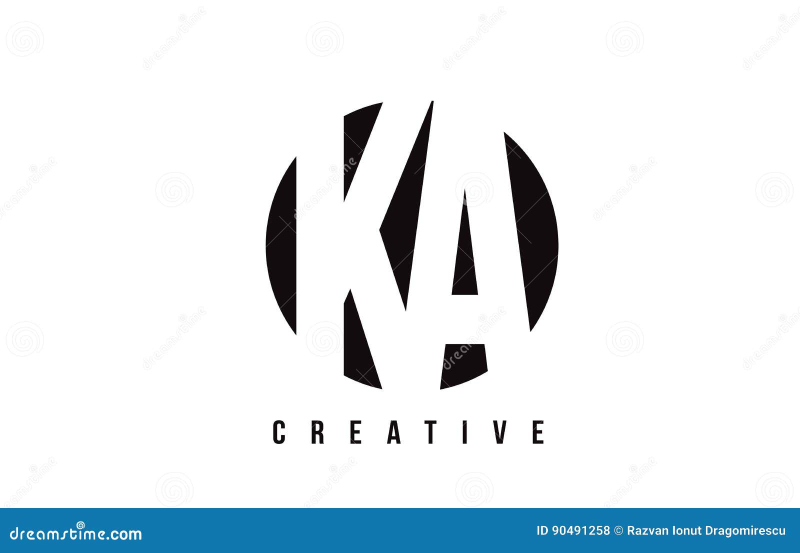 KA K a White Letter Logo Design with Circle Background. Stock Vector ...