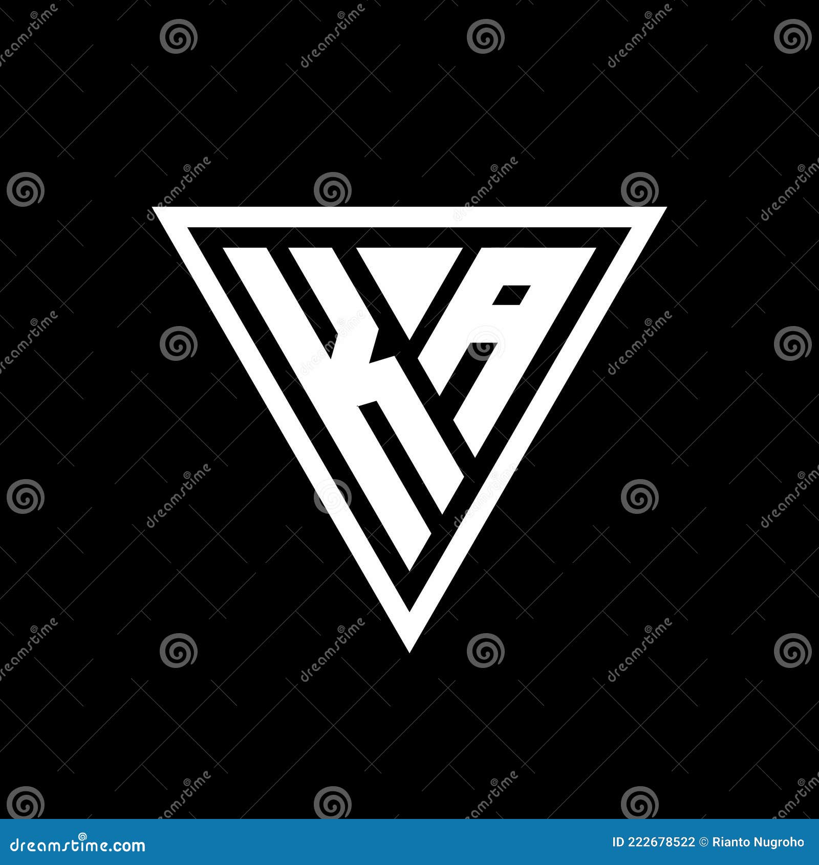KA Logo Monogram with Triangle Shape Designs Template Stock Vector ...