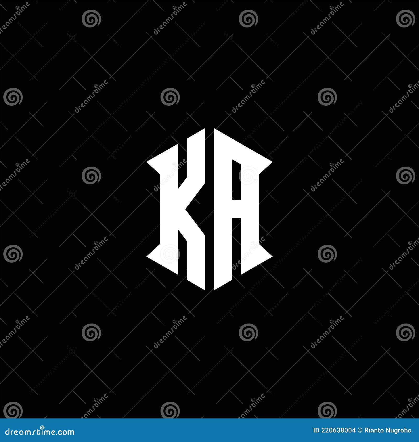 Ka Logo Monogramm Mit Schild Form Designs Vorlage Vektor Abbildung ...