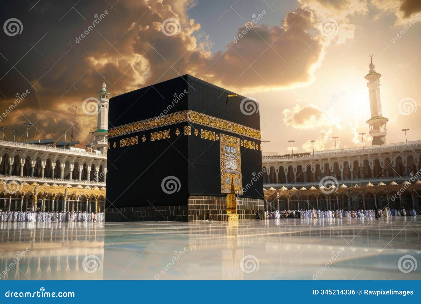 Holy Kabba Golden Ramadan Kareem Lamp Background Stock Image ...