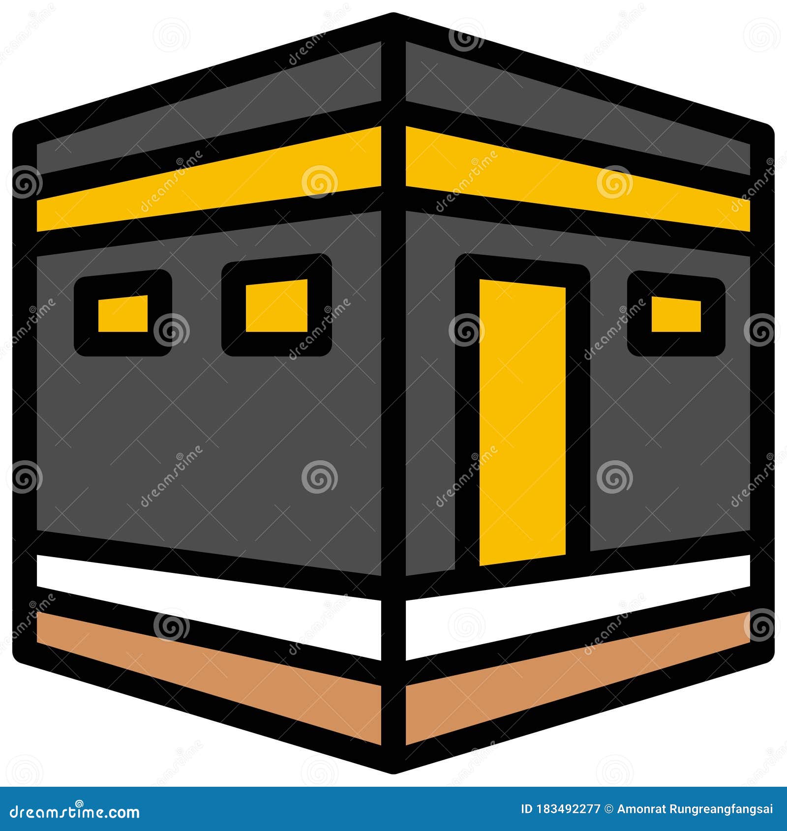 Kaaba Icon, Great Mosque of Mecca Vector Stock Vector - Illustration of ...