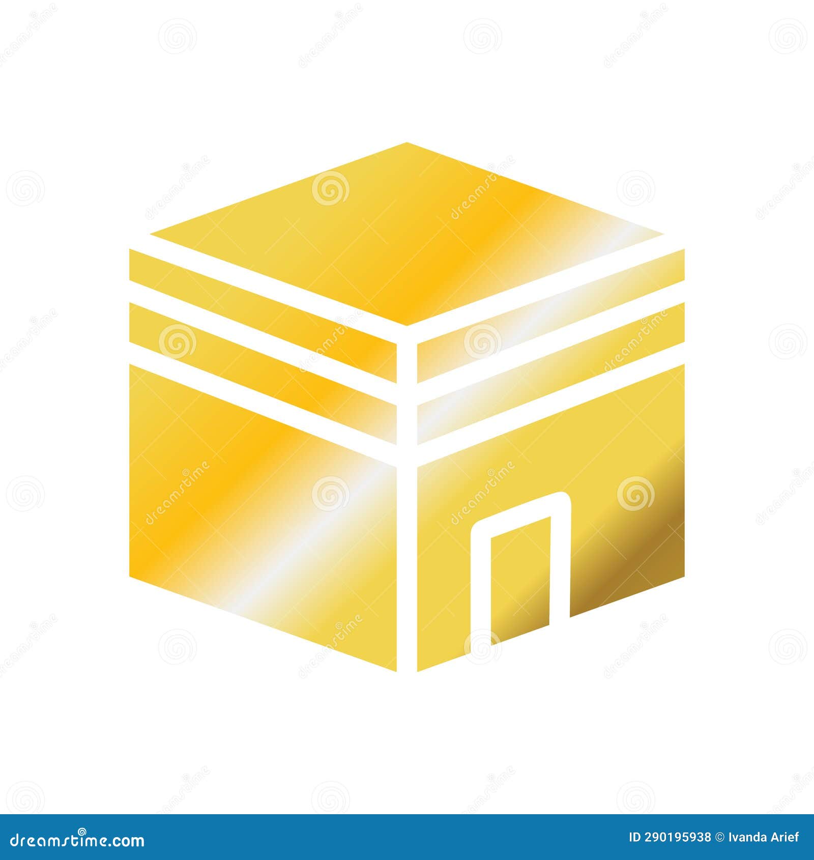 Kaaba Icon Black Color. Kaaba Mecca Mosque Vector Illustration ...