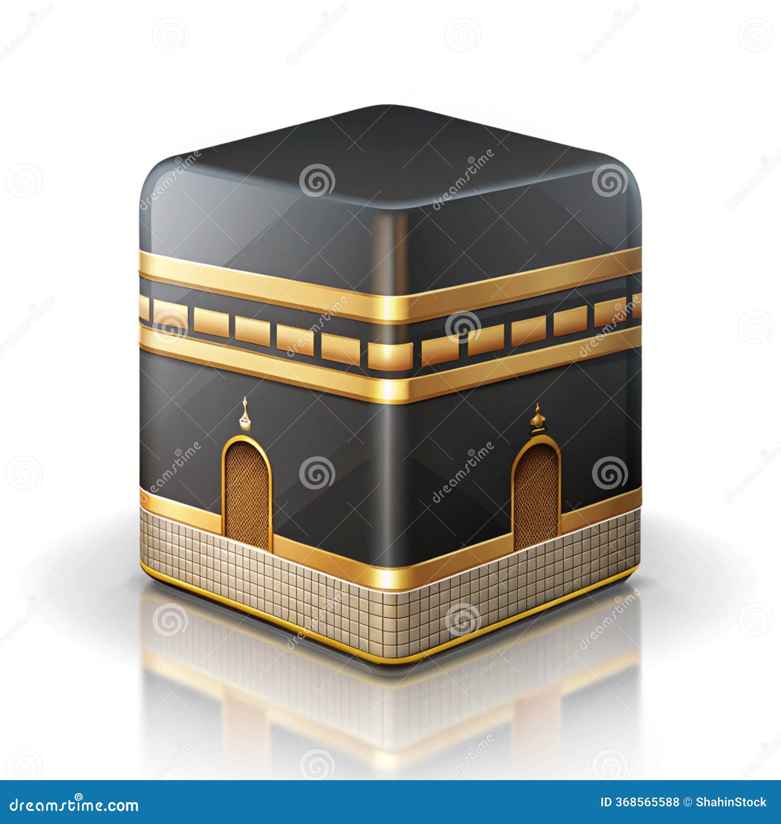Kaaba Icon Set. Islamic Makkah Madina Building Vector Symbol. Muslim ...