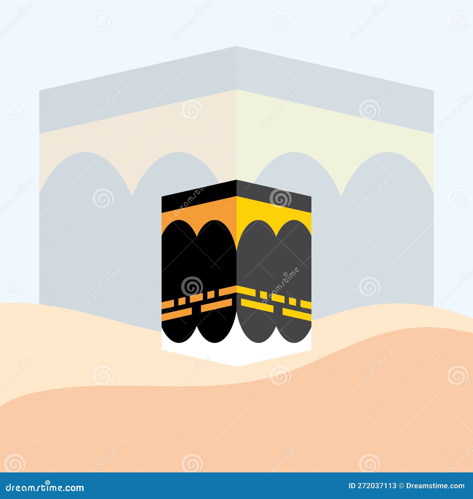 Kaaba Illustration. Kaaba Flat Icon On White Background. Kaaba Clipart ...