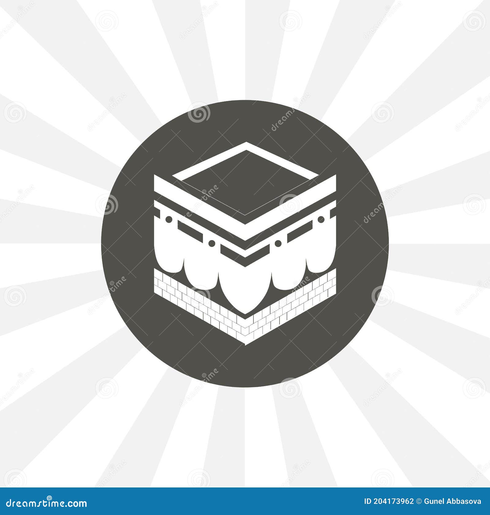 Kaaba Isolated Icon. Islam Design Element Stock Vector - Illustration ...