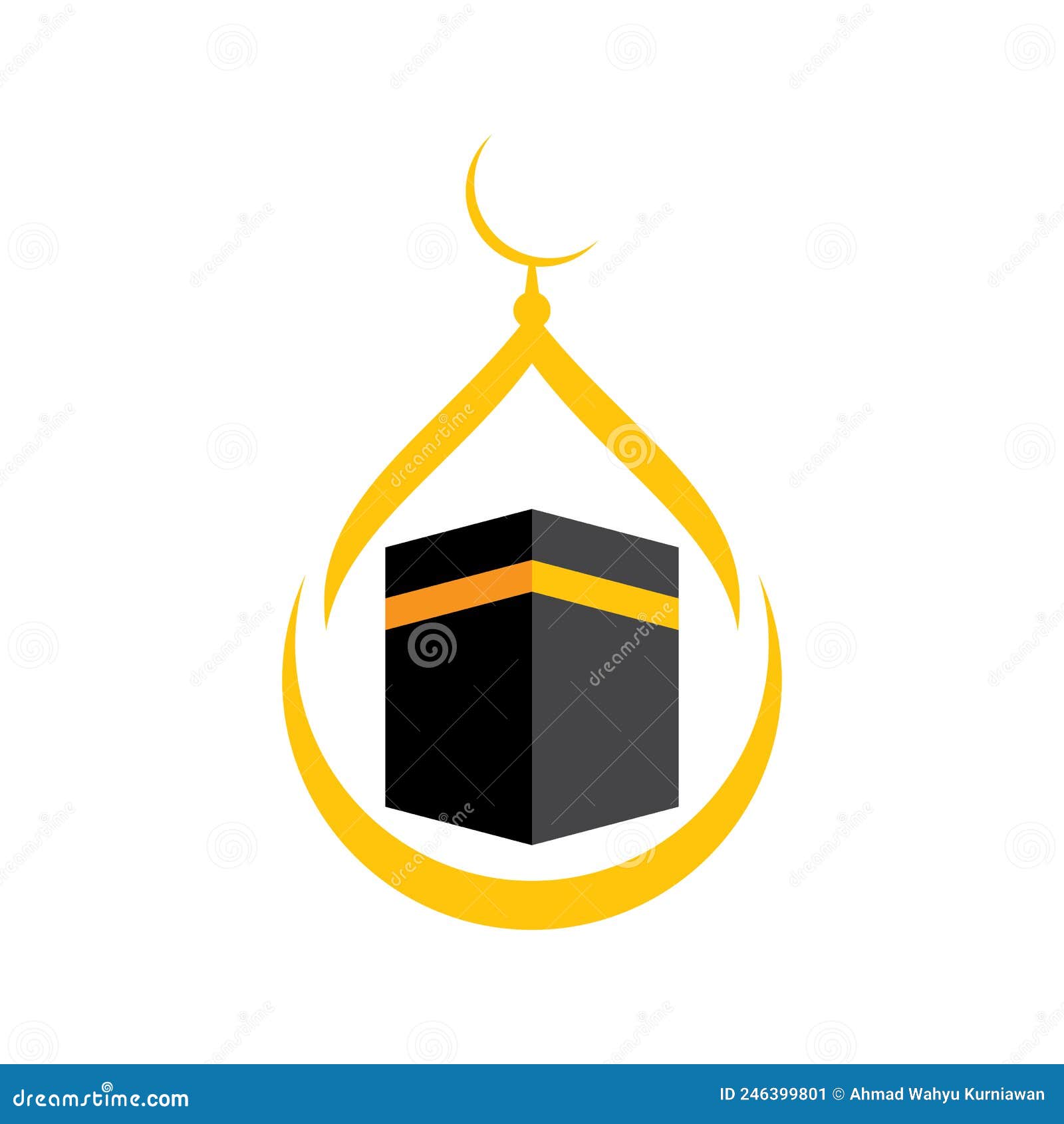 Kaaba logo illustration stock vector. Illustration of islamic - 246399801