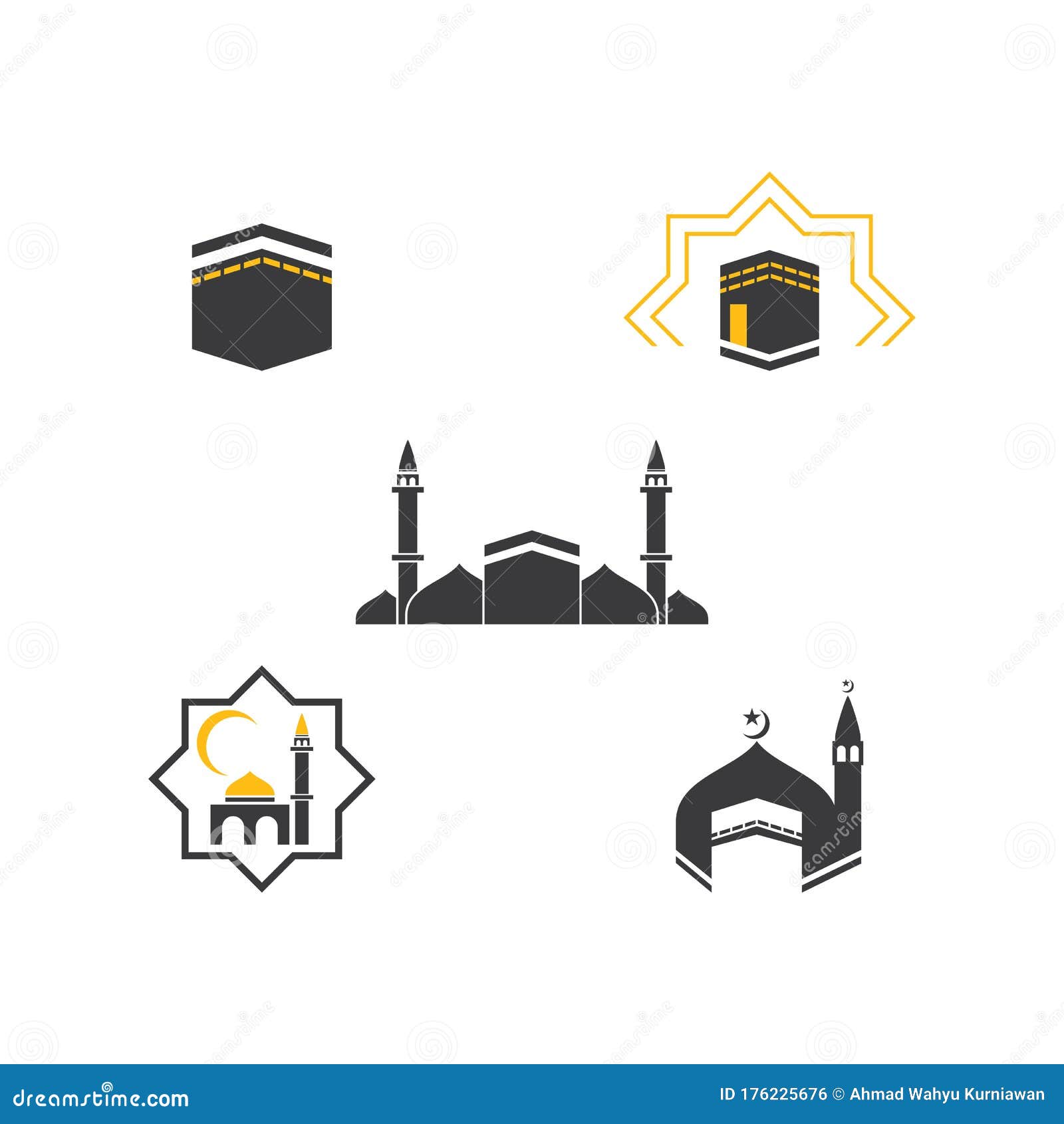 Kaaba logo stock vector. Illustration of mecca, koran - 176225676