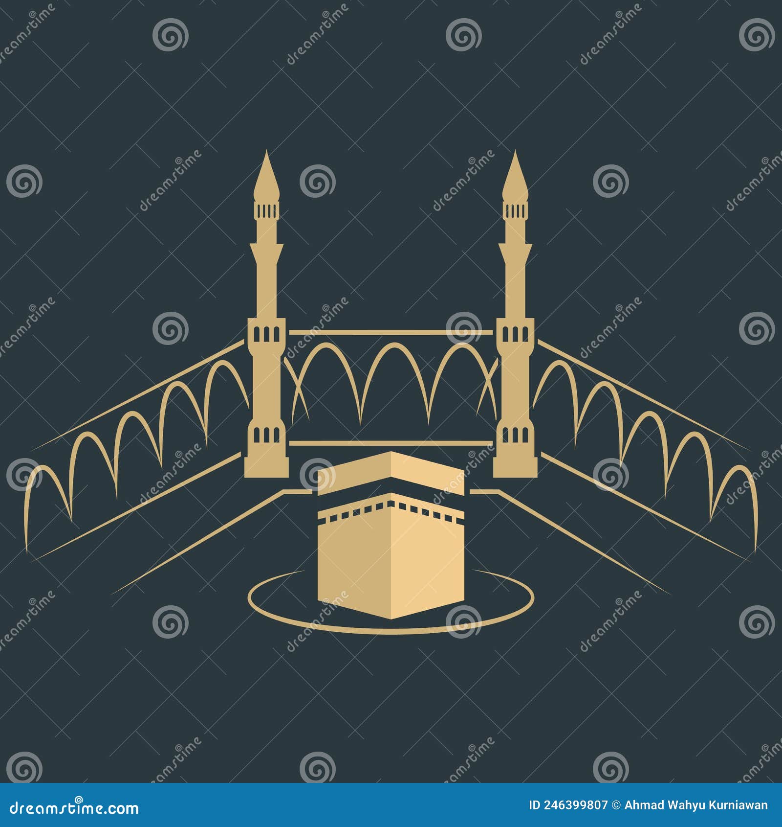 Kaaba logo illustration stock vector. Illustration of icon - 246399807