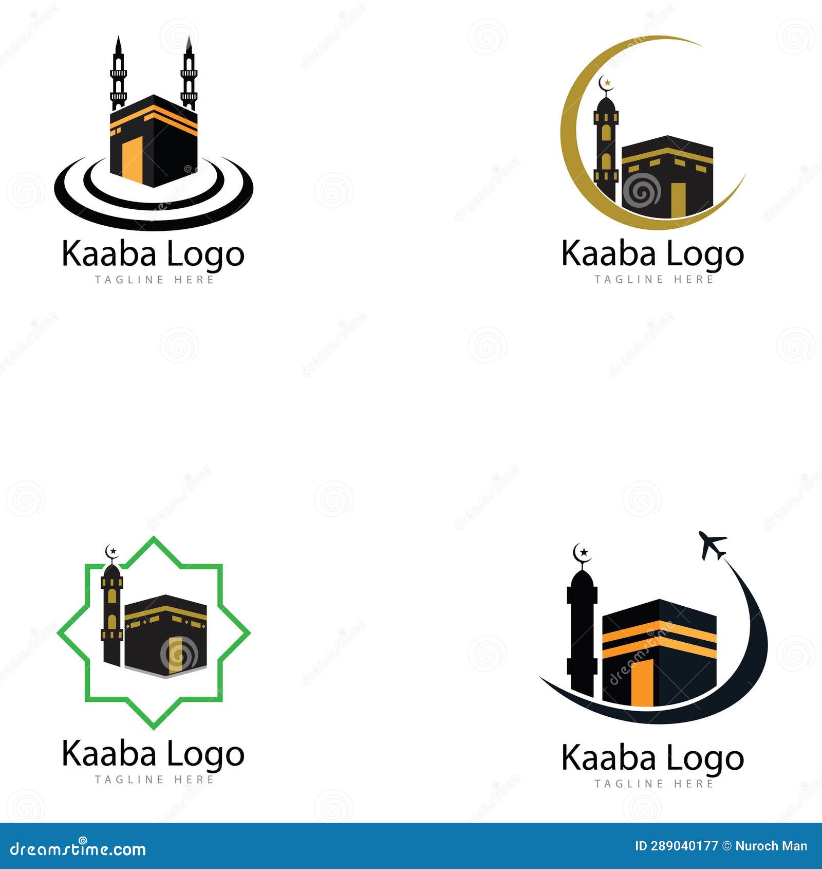 Kaaba Mecca Symbol Logo Illustration Design Template Stock Vector ...