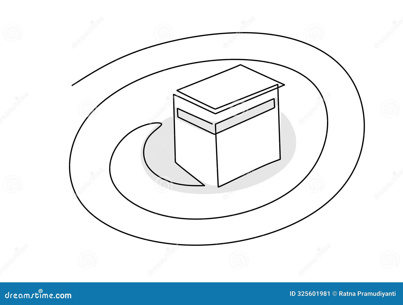 Kaaba In One Single Continuous Line Drawing Isolated On White ...