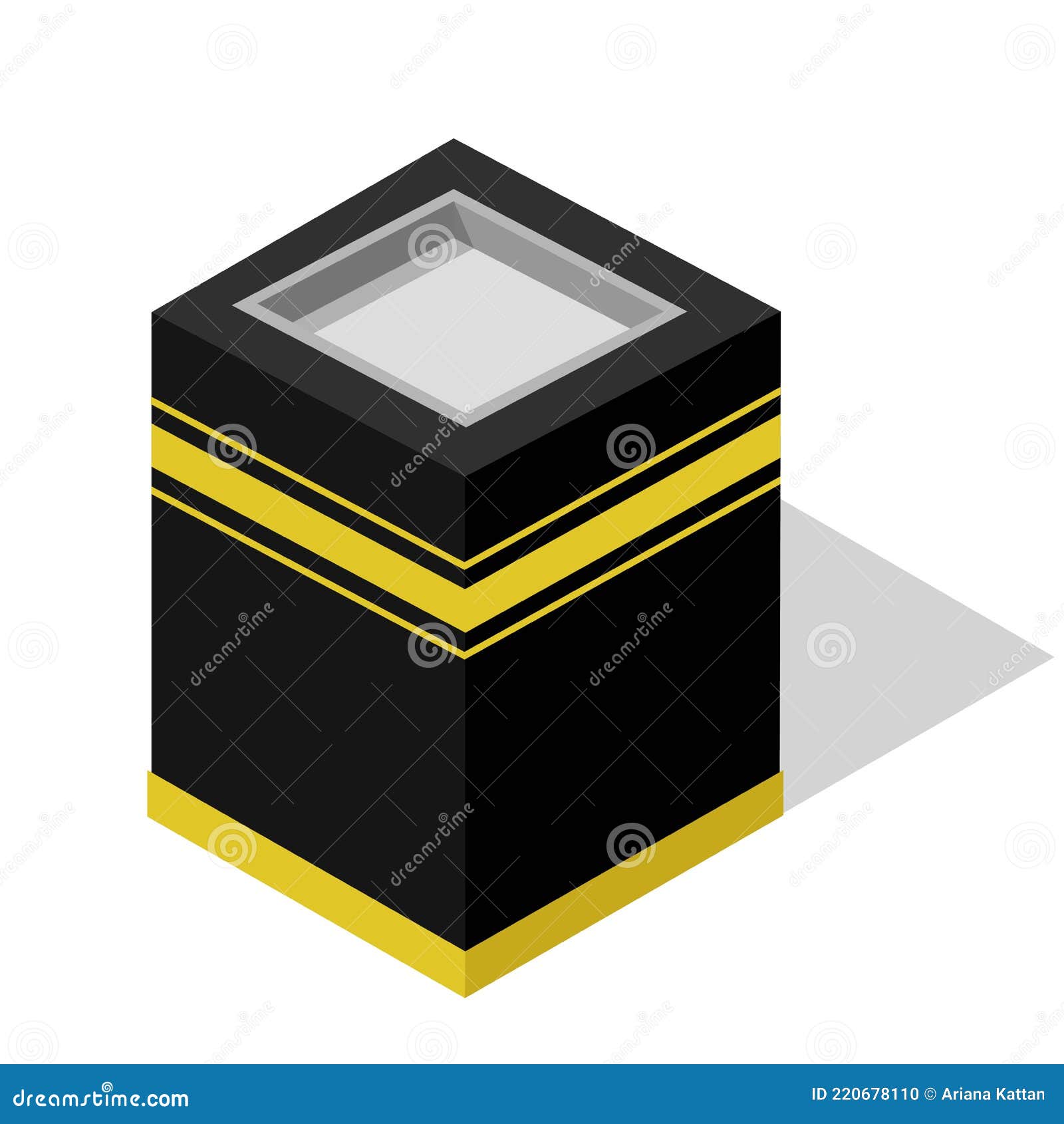 Kaaba Isometric Illustration. Kaaba Makkah Mosque Masjid Islamic Masjid ...