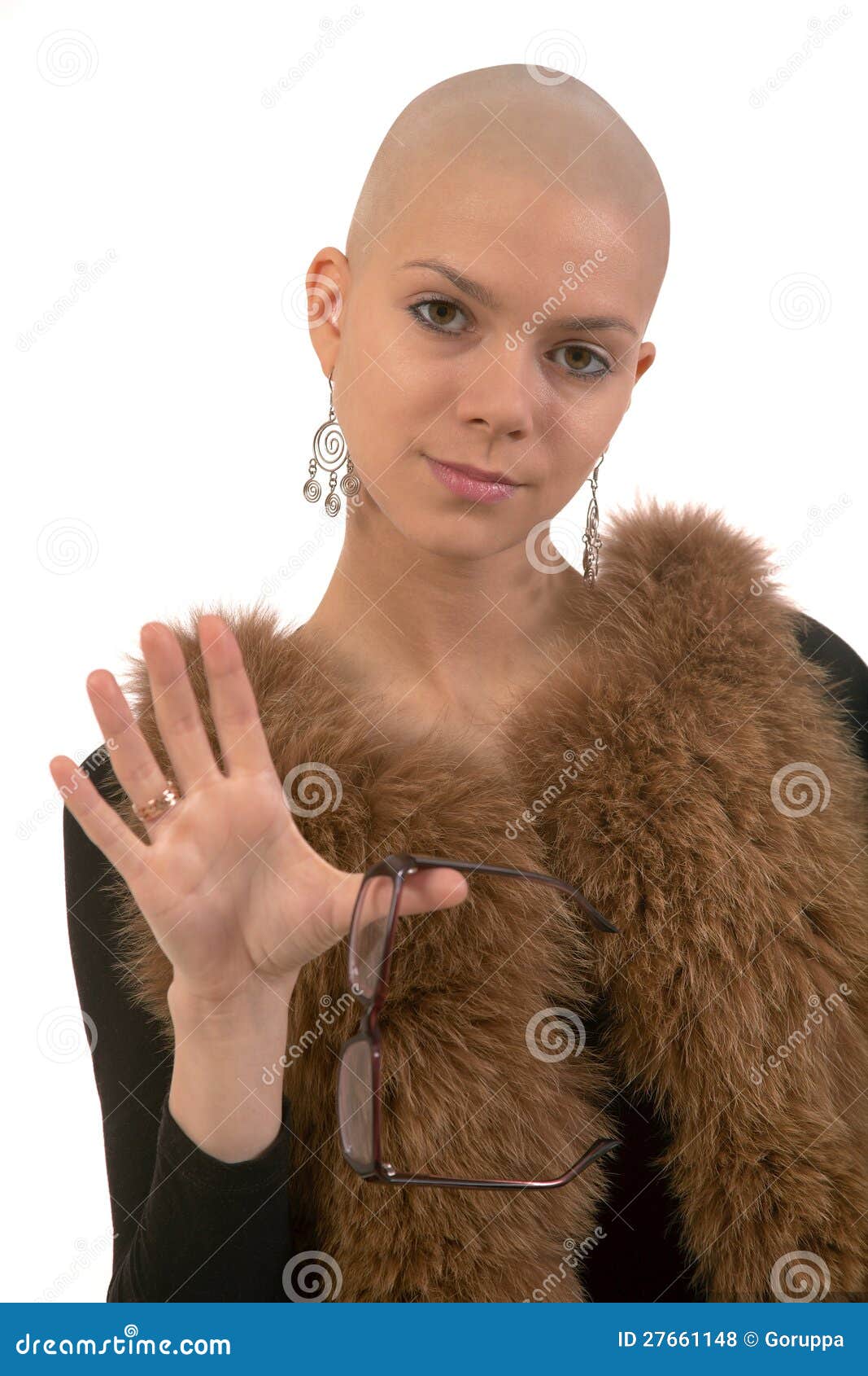 Kaal meisje stock foto. Image of kaal, hoofd, kaukasisch - 27661148