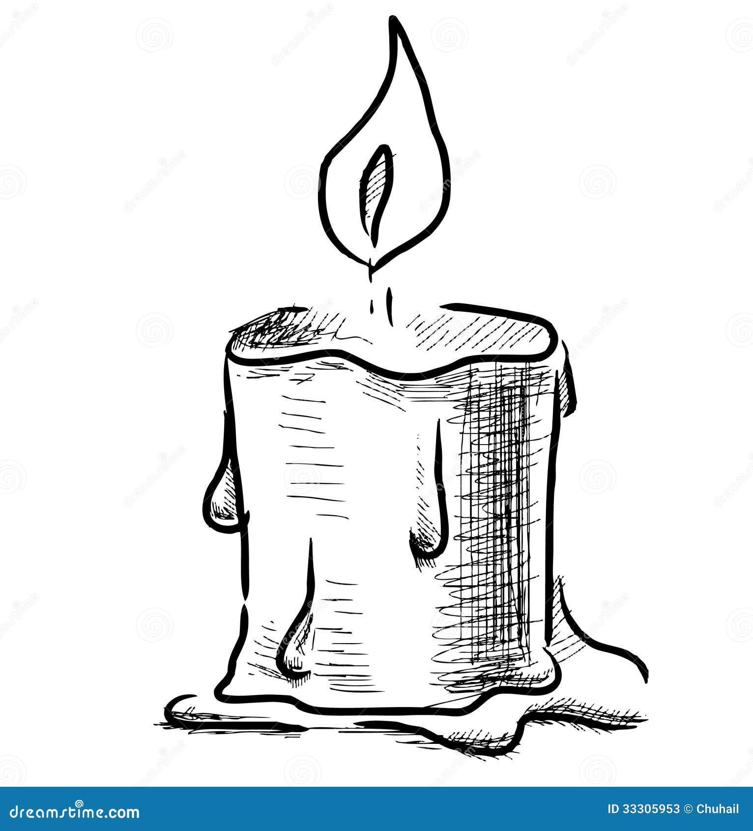 Kaars met brand vector illustratie. Illustration of kaars - 33305953
