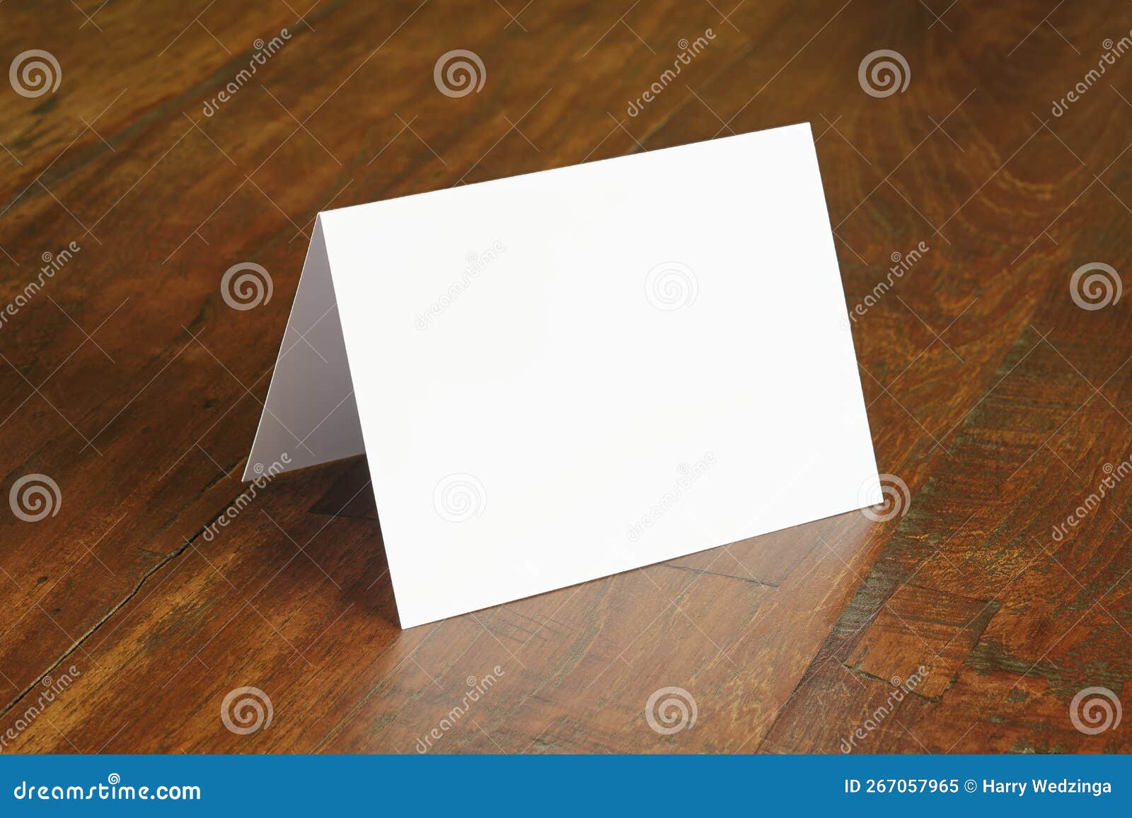 Standing Blank Empty Rectangular Greeting Card Mock-up Stock Image ...