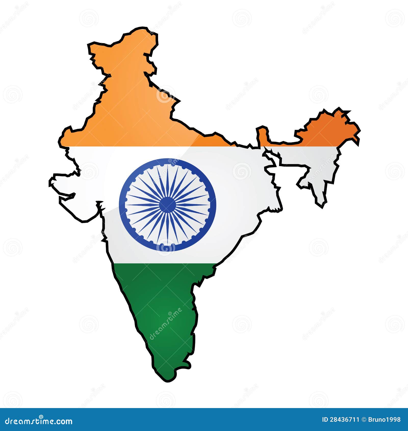 Kaart en vlag van India vector illustratie. Illustration of glanzend ...