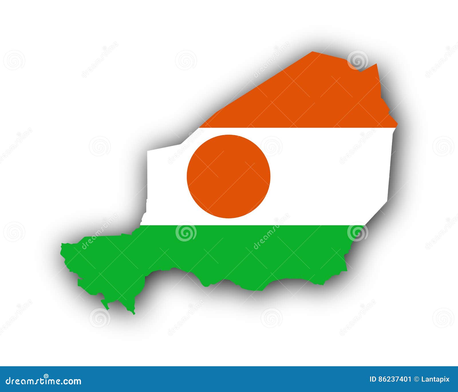 Kaart en vlag van Niger vector illustratie. Illustration of grafisch ...