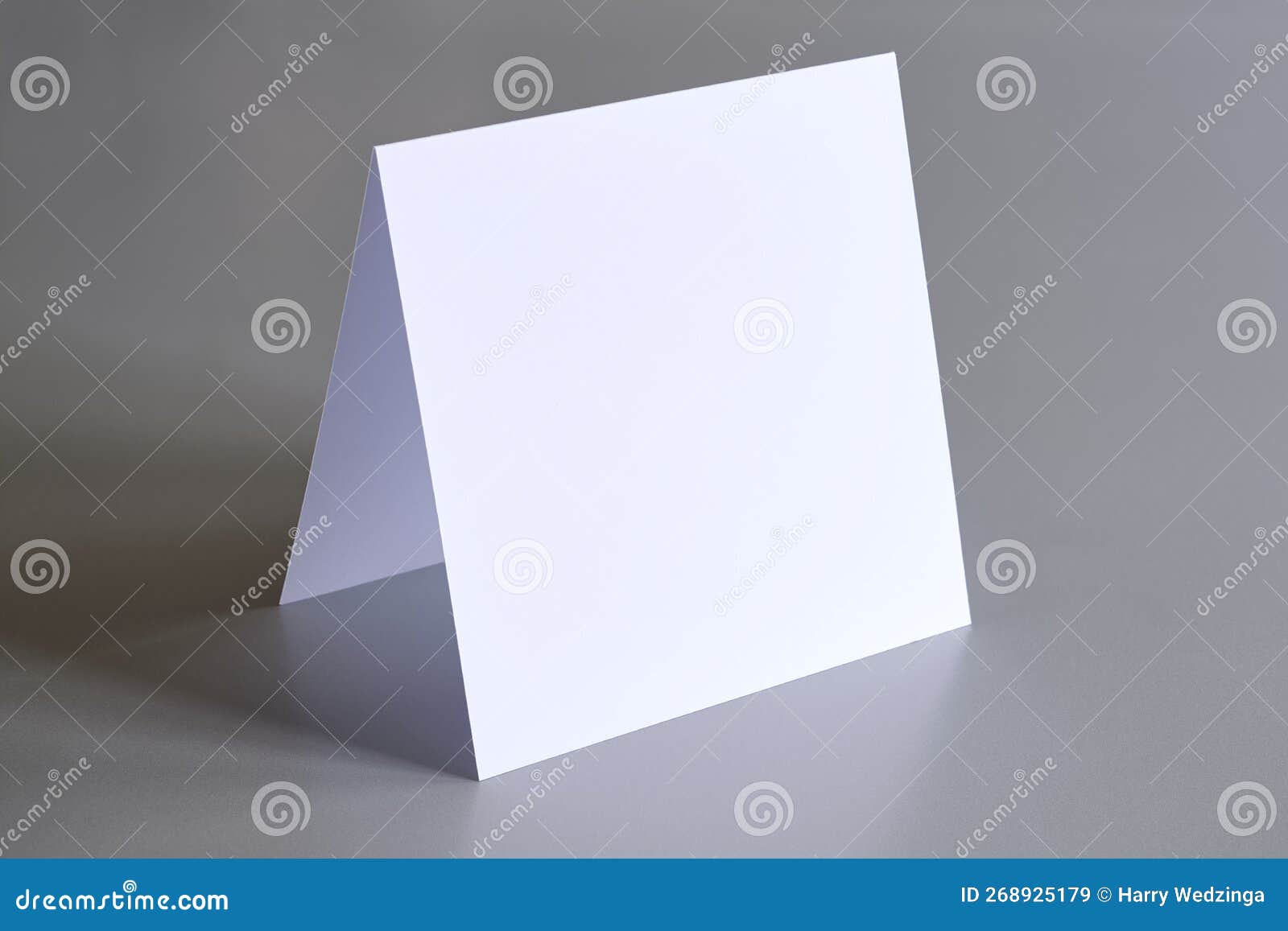 Empty Square Greeting Card Mock Up on Clean Grey Background Stock Image ...