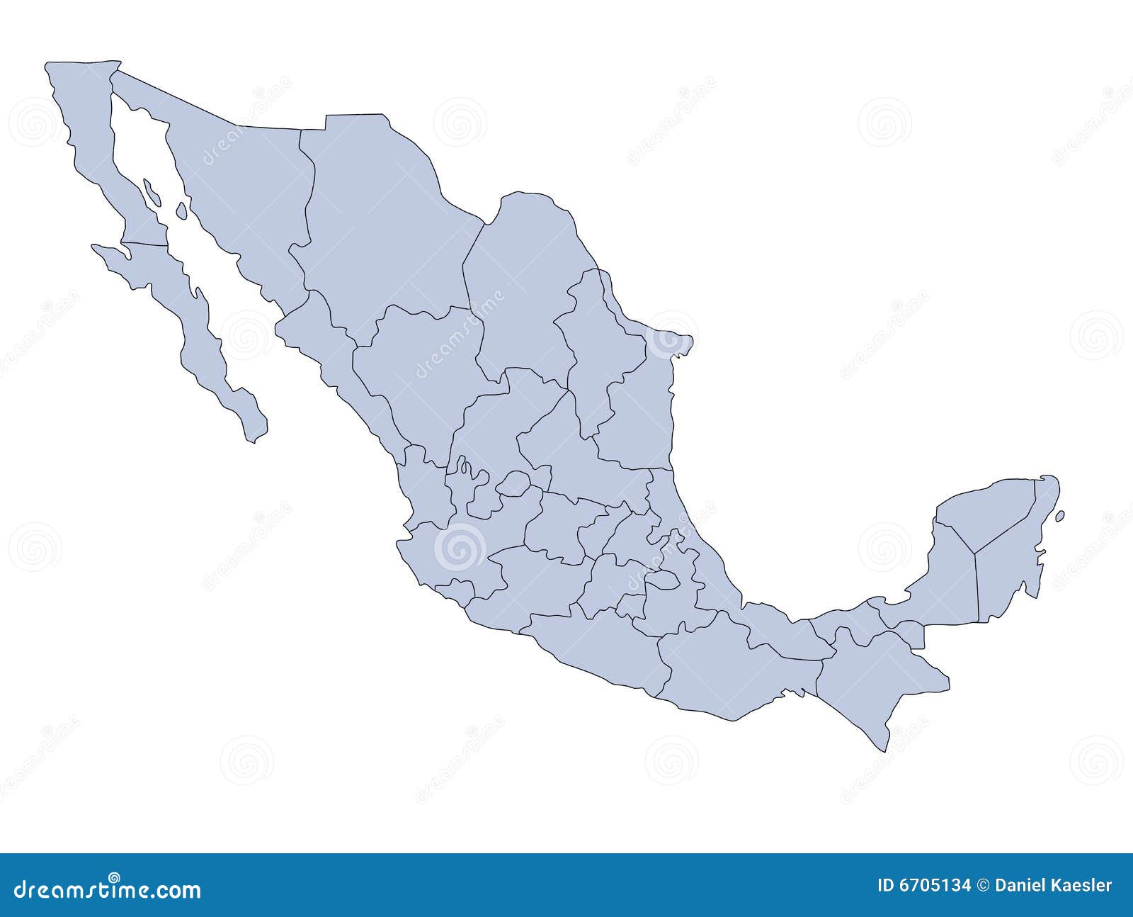 Kaart Mexico vector illustratie. Illustration of grens - 6705134