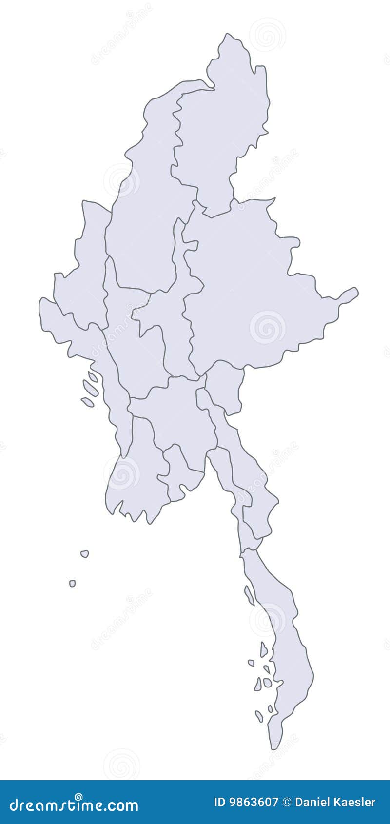 Kaart Myanmar vector illustratie. Illustration of plan - 9863607