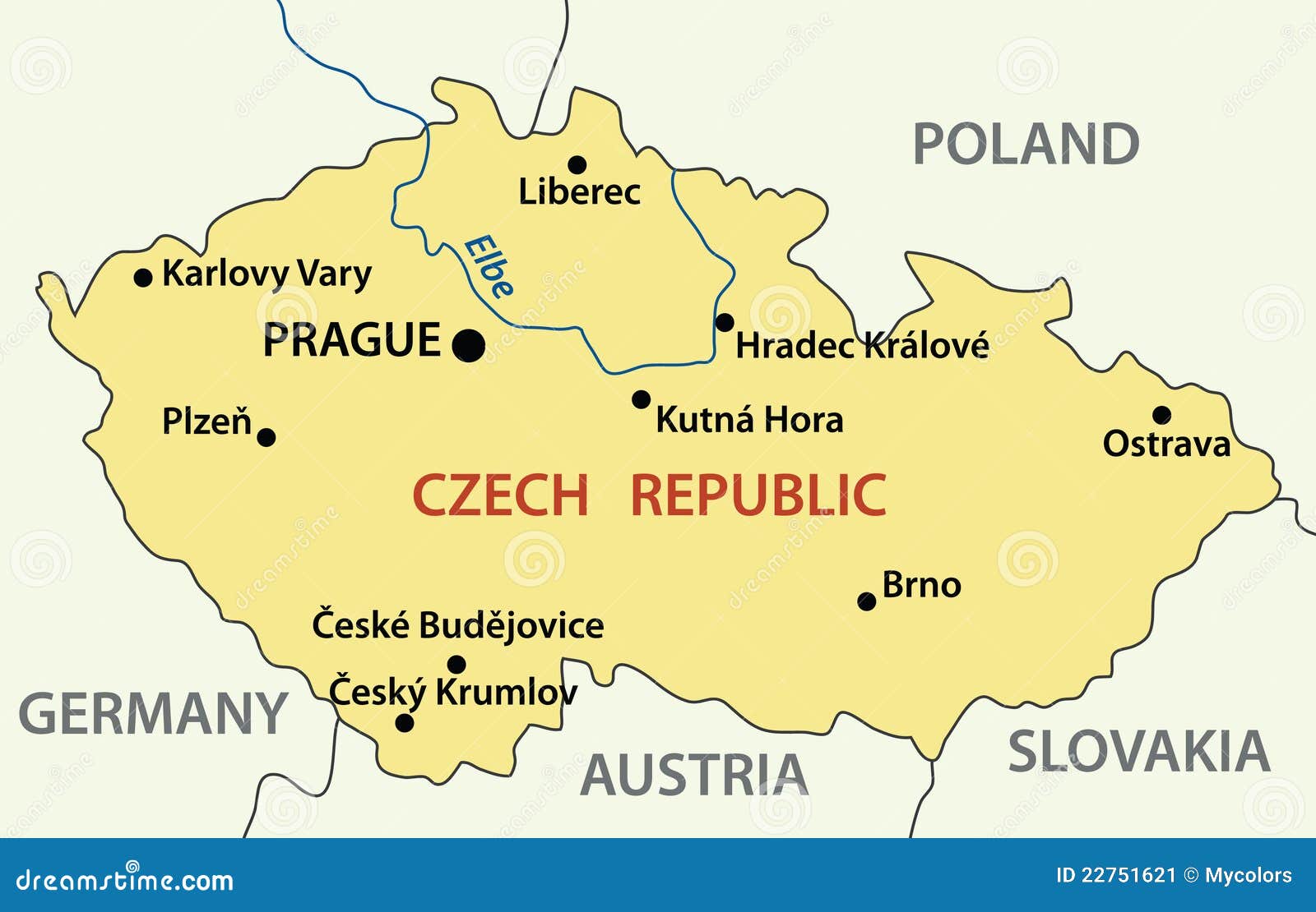 Kaart - Tsjechische Republiek Vector Illustratie - Illustration of brno ...