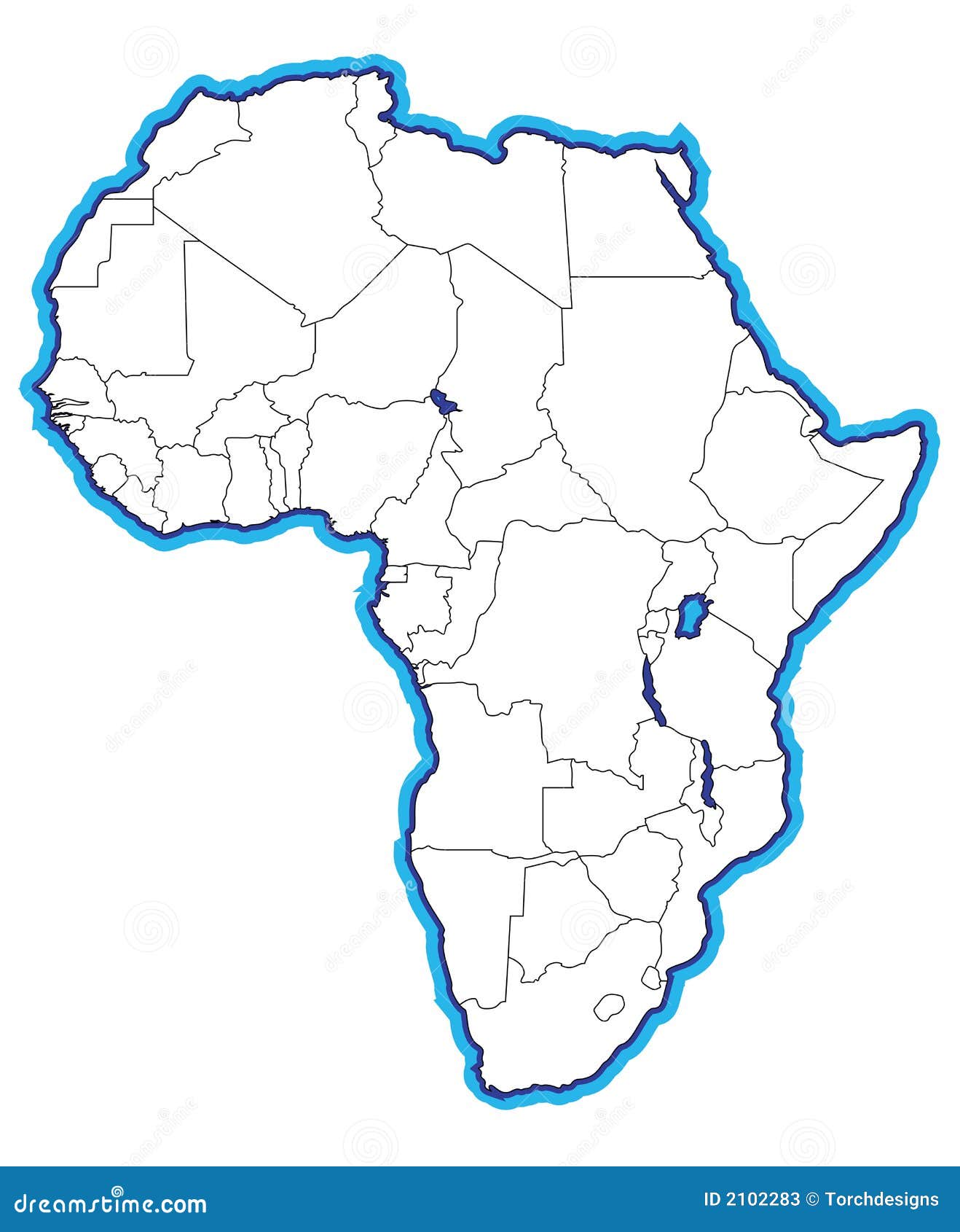 Kaart van Afrika stock illustratie. Illustration of overzichten - 2102283