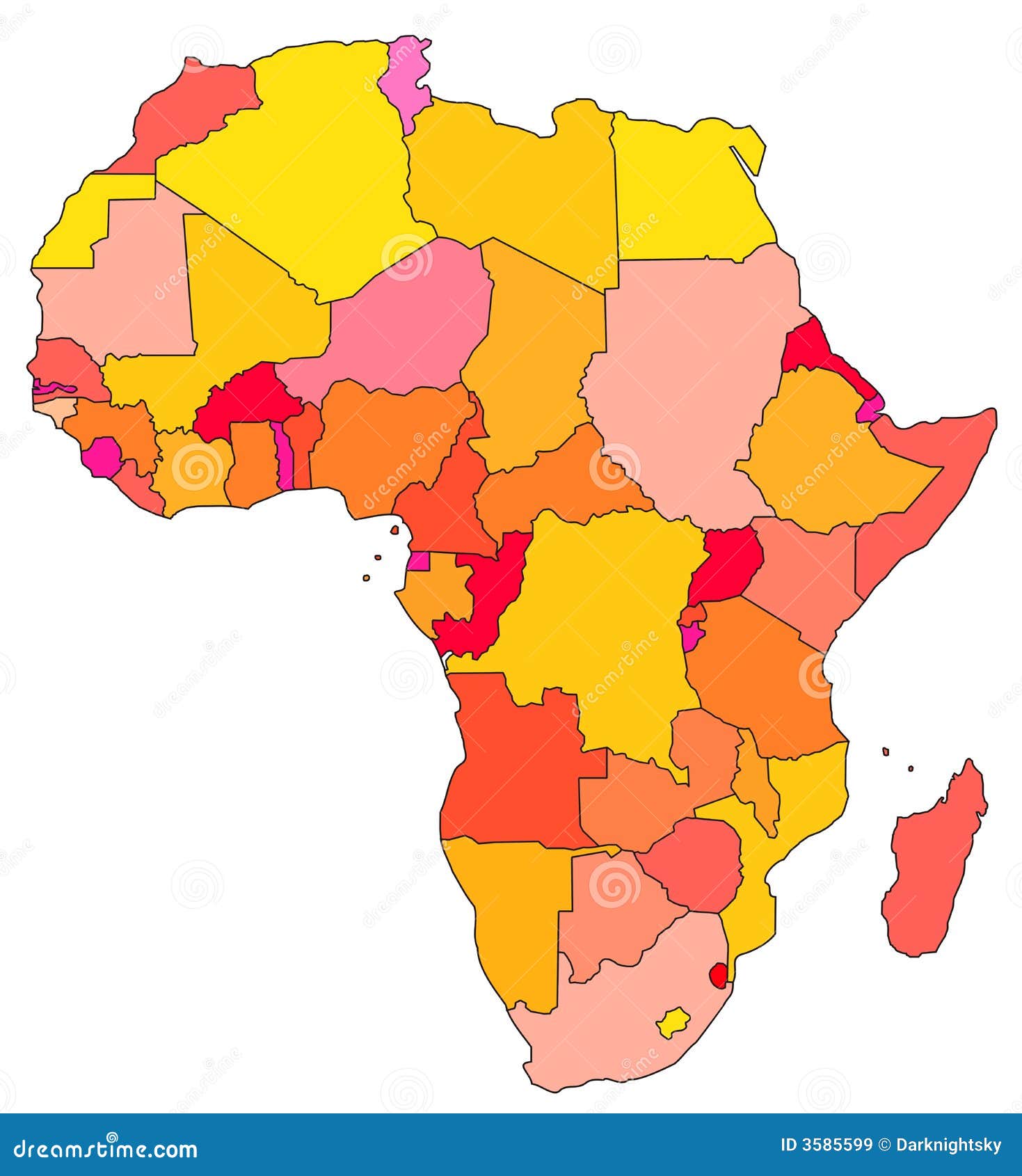 Kaart Van Afrika Royalty-vrije Stock Afbeeldingen - Beeld: 3585599