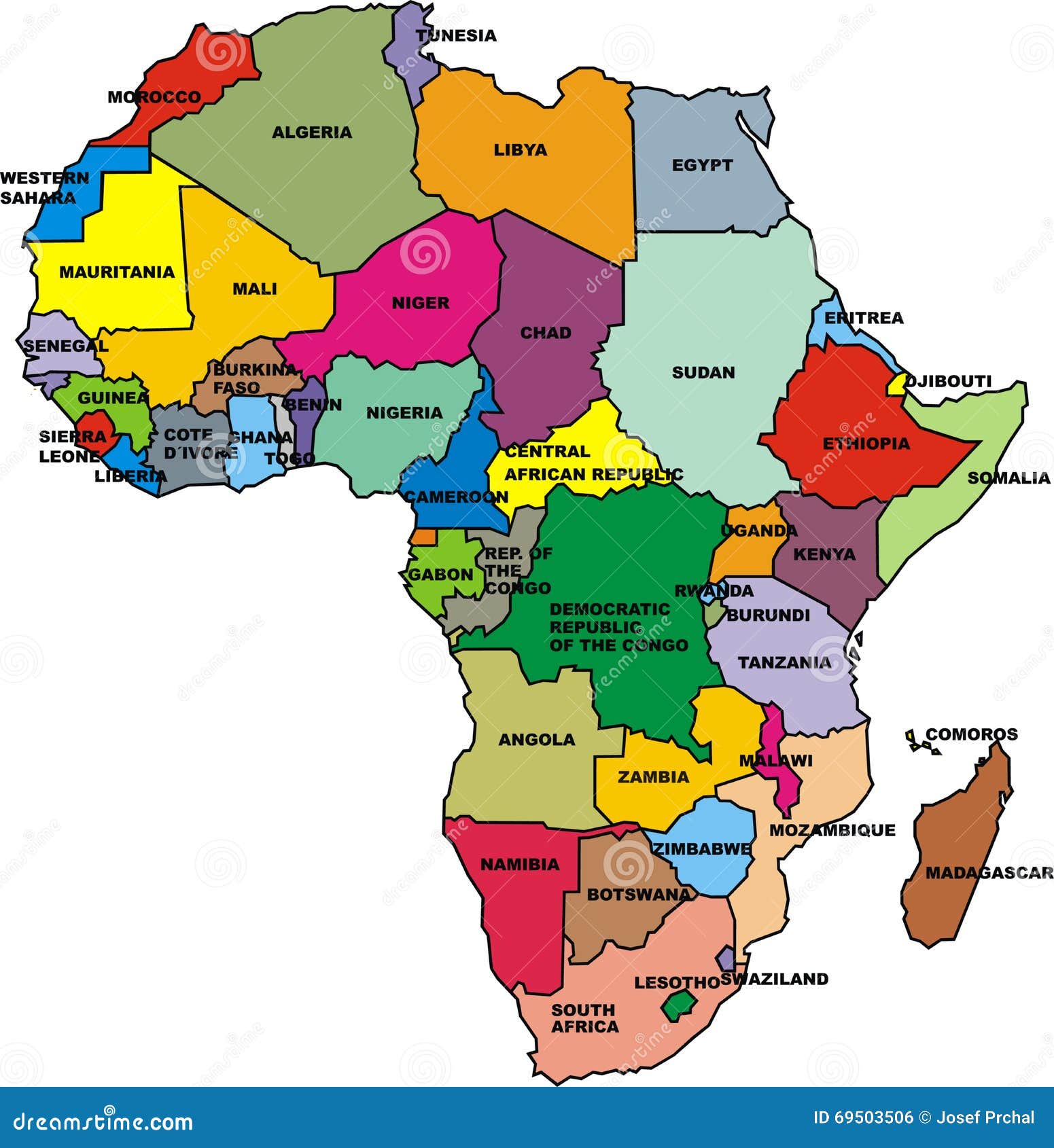 Kaart van Afrika vector illustratie. Illustration of ontwerp - 69503506