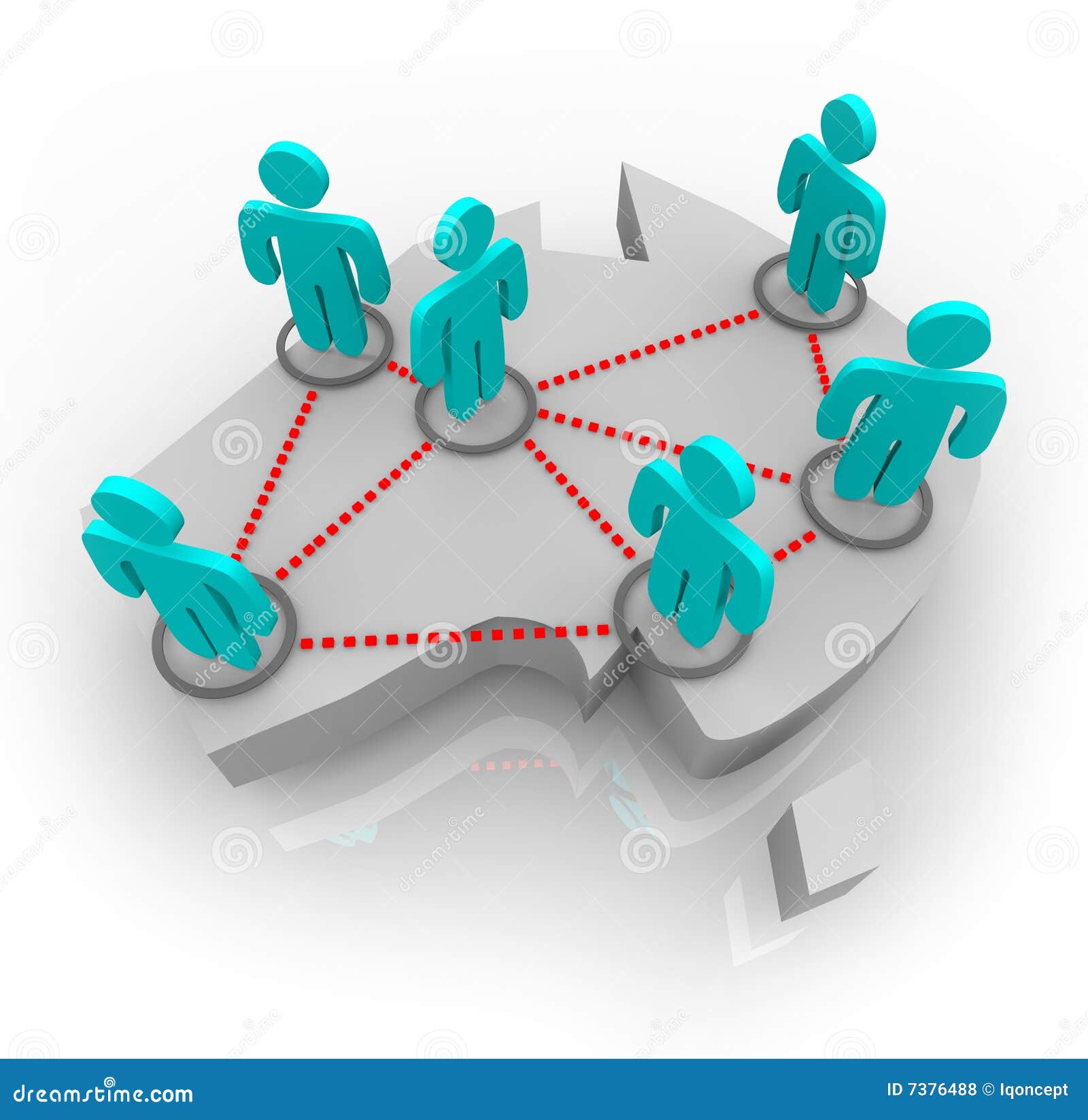 Kaart Van Australië - Netwerk Van Mensen Stock Illustratie ...