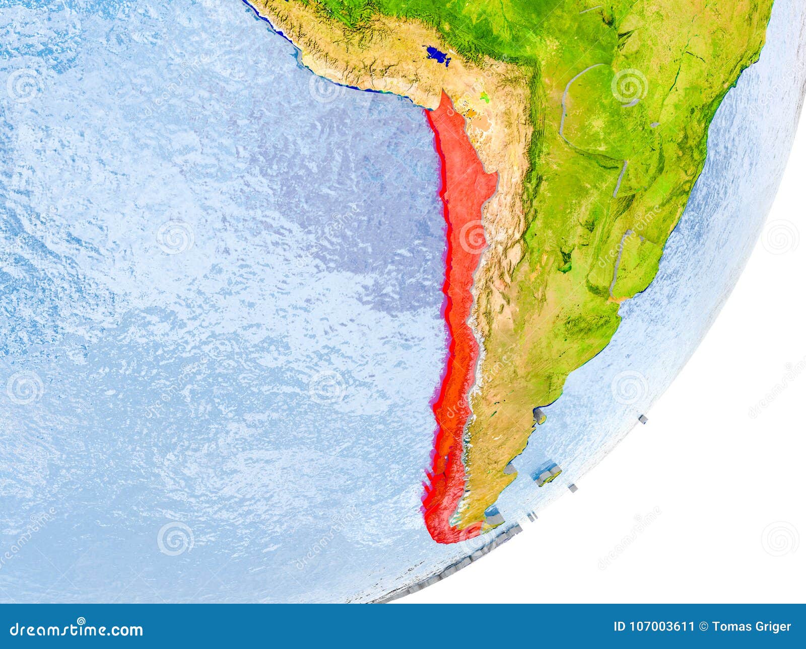 Kaart van Chili ter wereld stock afbeelding. Image of wereld - 107003611