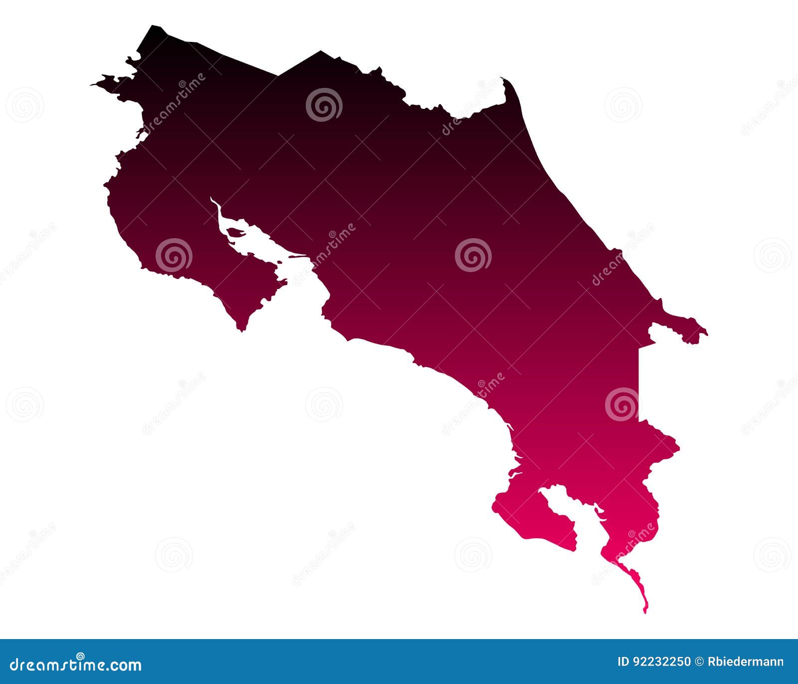 Kaart van Costa Rica vector illustratie. Illustration of geïsoleerd ...