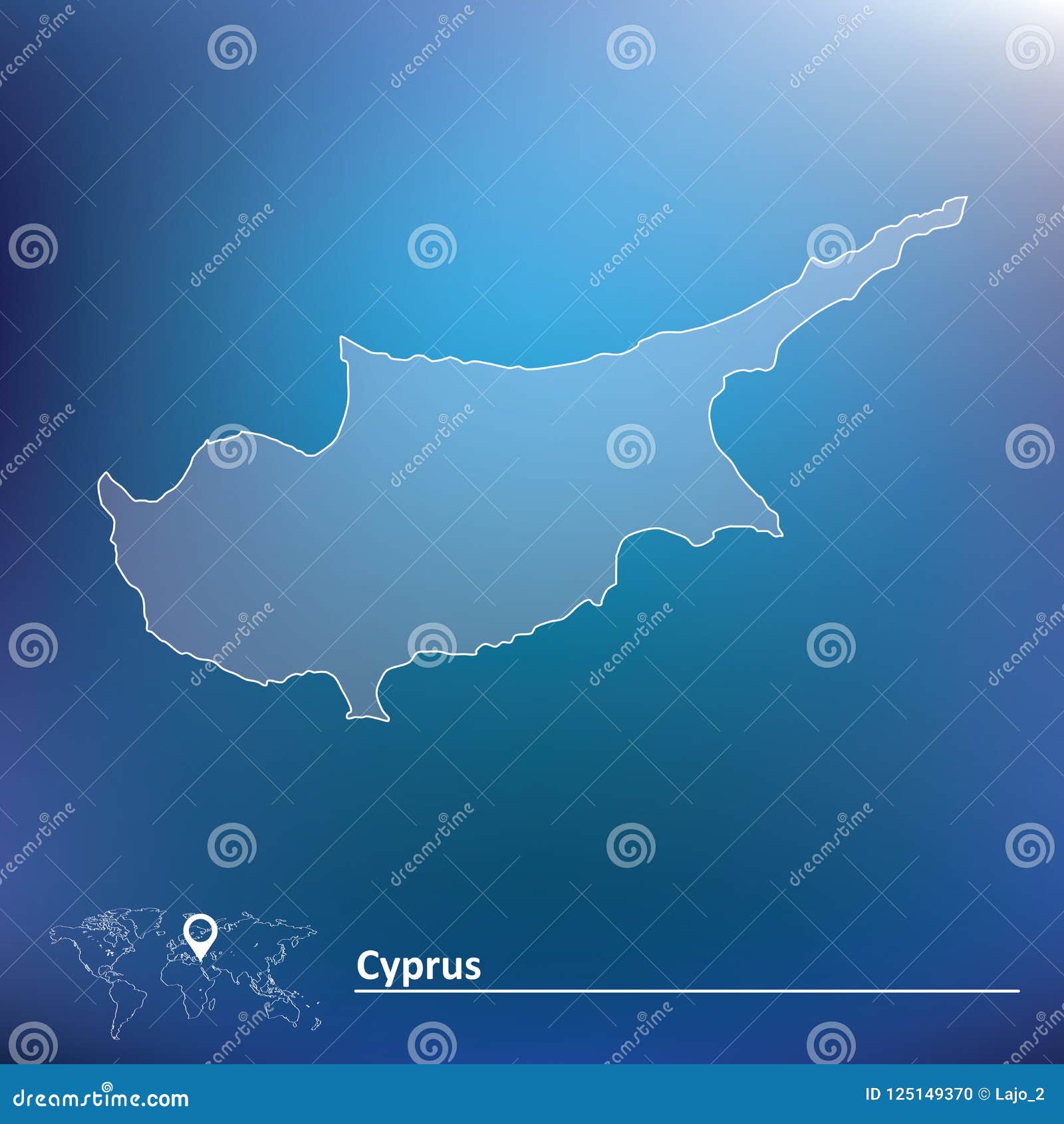Kaart van Cyprus vector illustratie. Illustration of grafisch - 125149370