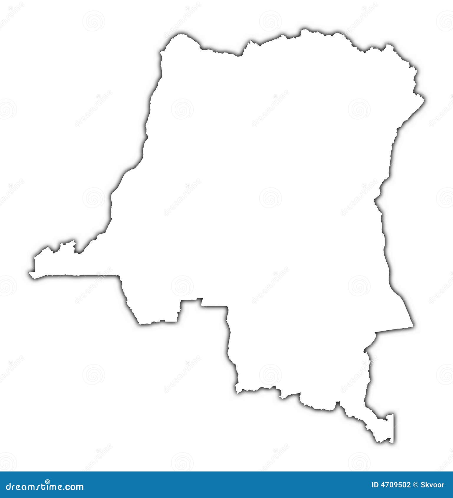 Kaart Van De Kongo, DEM. Rep. Stock Illustratie - Illustration of ...