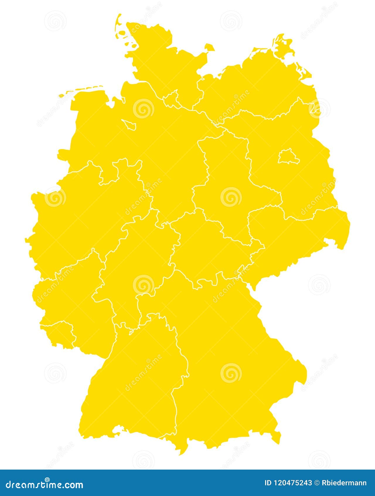 Kaart van Duitsland vector illustratie. Illustration of contour - 120475243