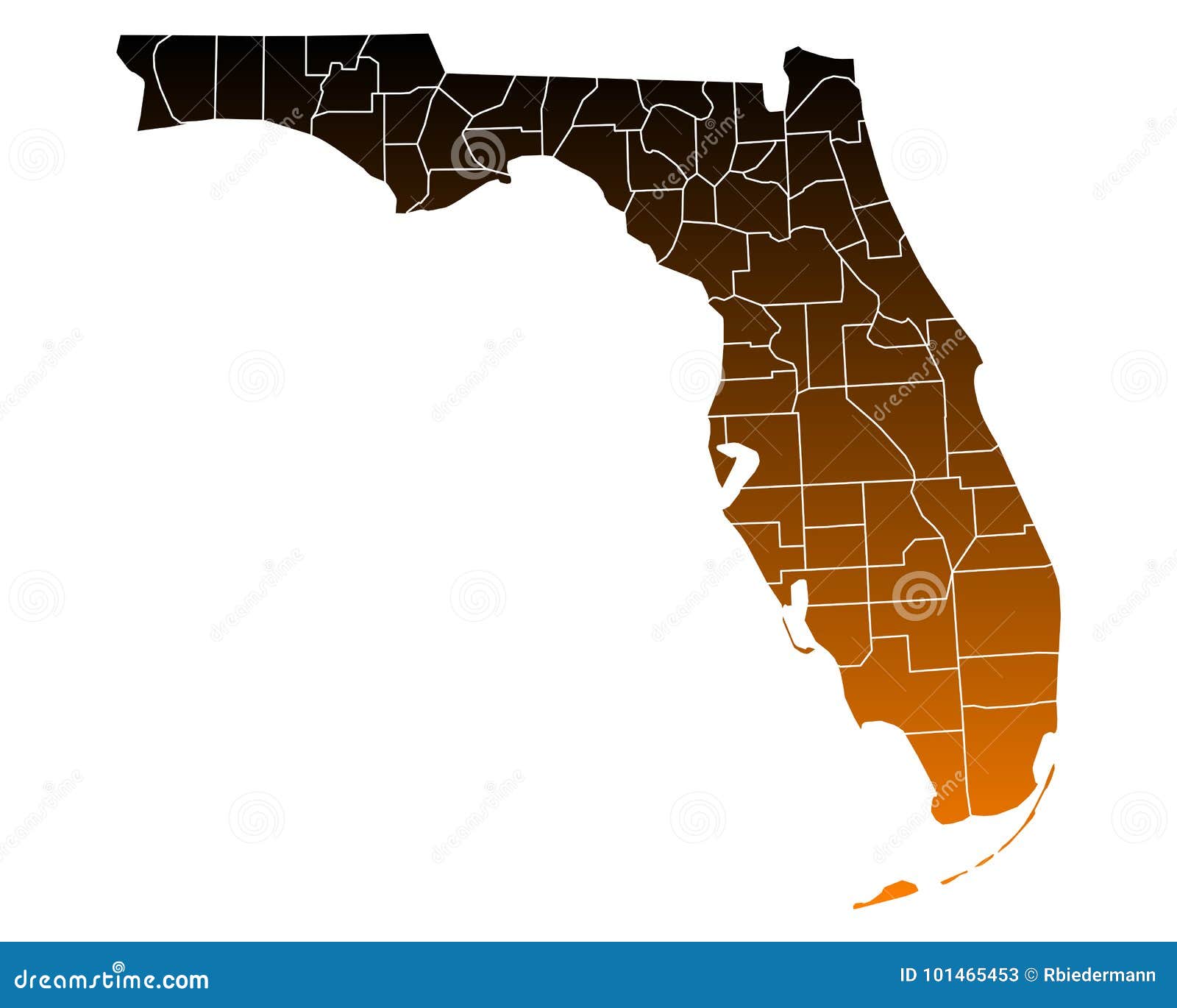 Kaart van Florida vector illustratie. Illustration of vector - 101465453