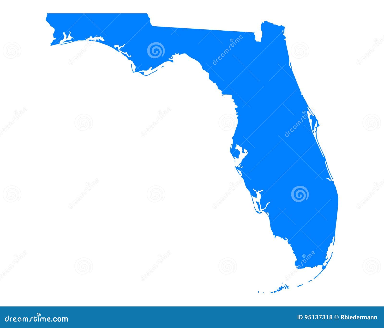 Kaart van Florida vector illustratie. Illustration of blauw - 95137318