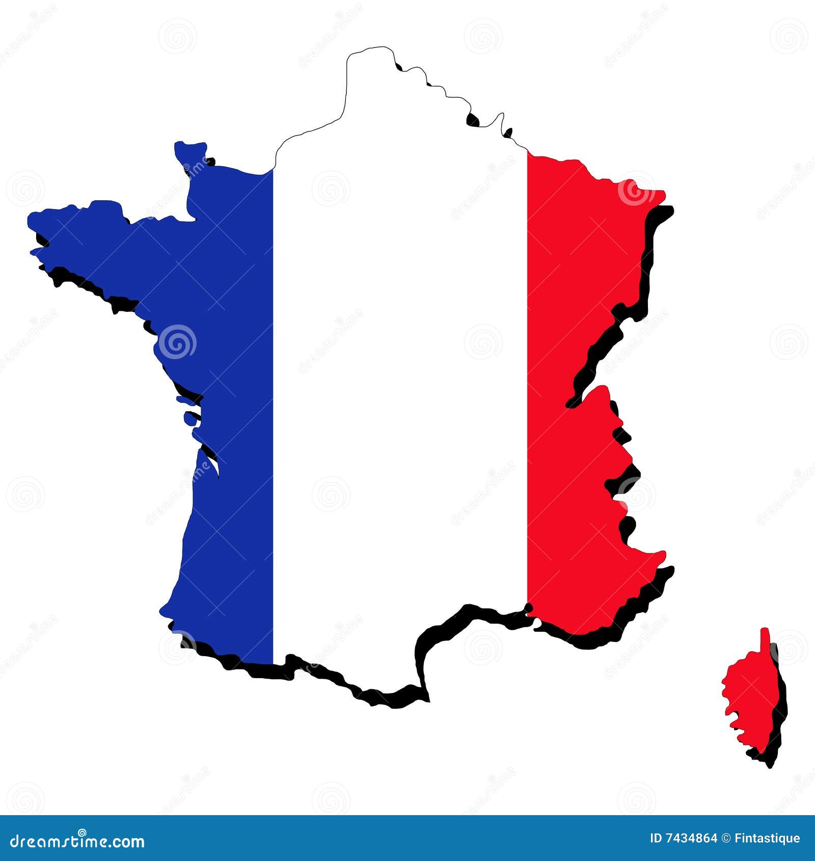 Kaart Van Frankrijk Met Vlag Vector Illustratie - Illustration of land ...