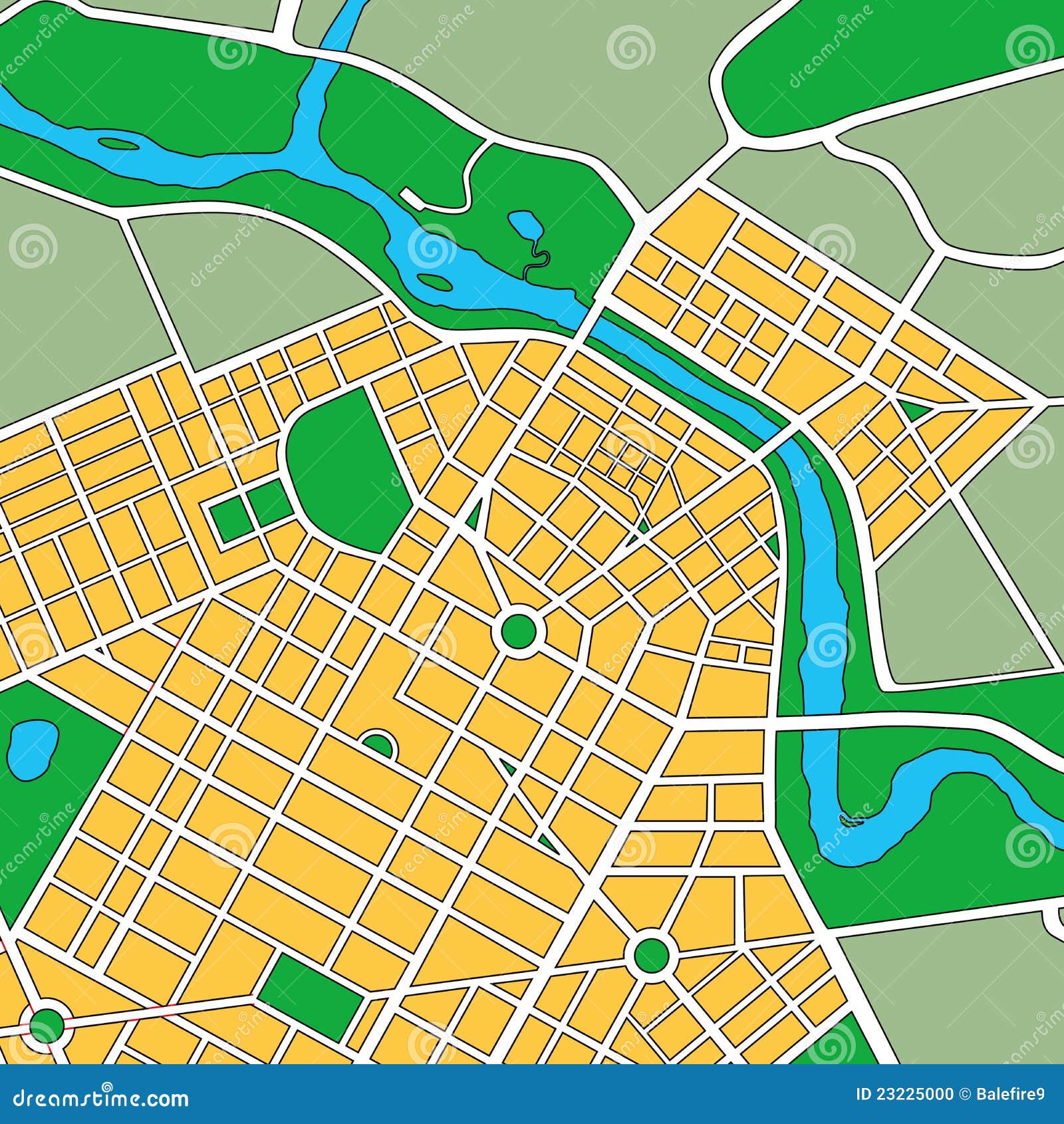 Kaart Van Generische Stedelijke Stad Stock Illustratie - Illustration ...