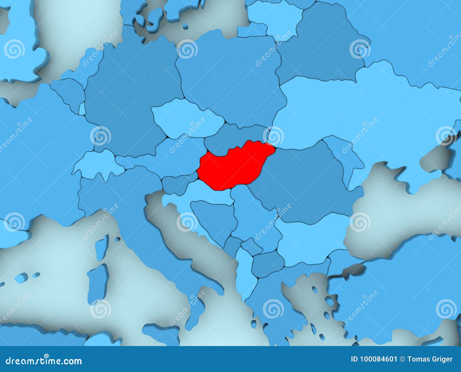 Kaart van Hongarije stock illustratie. Illustration of voorwerp - 100084601