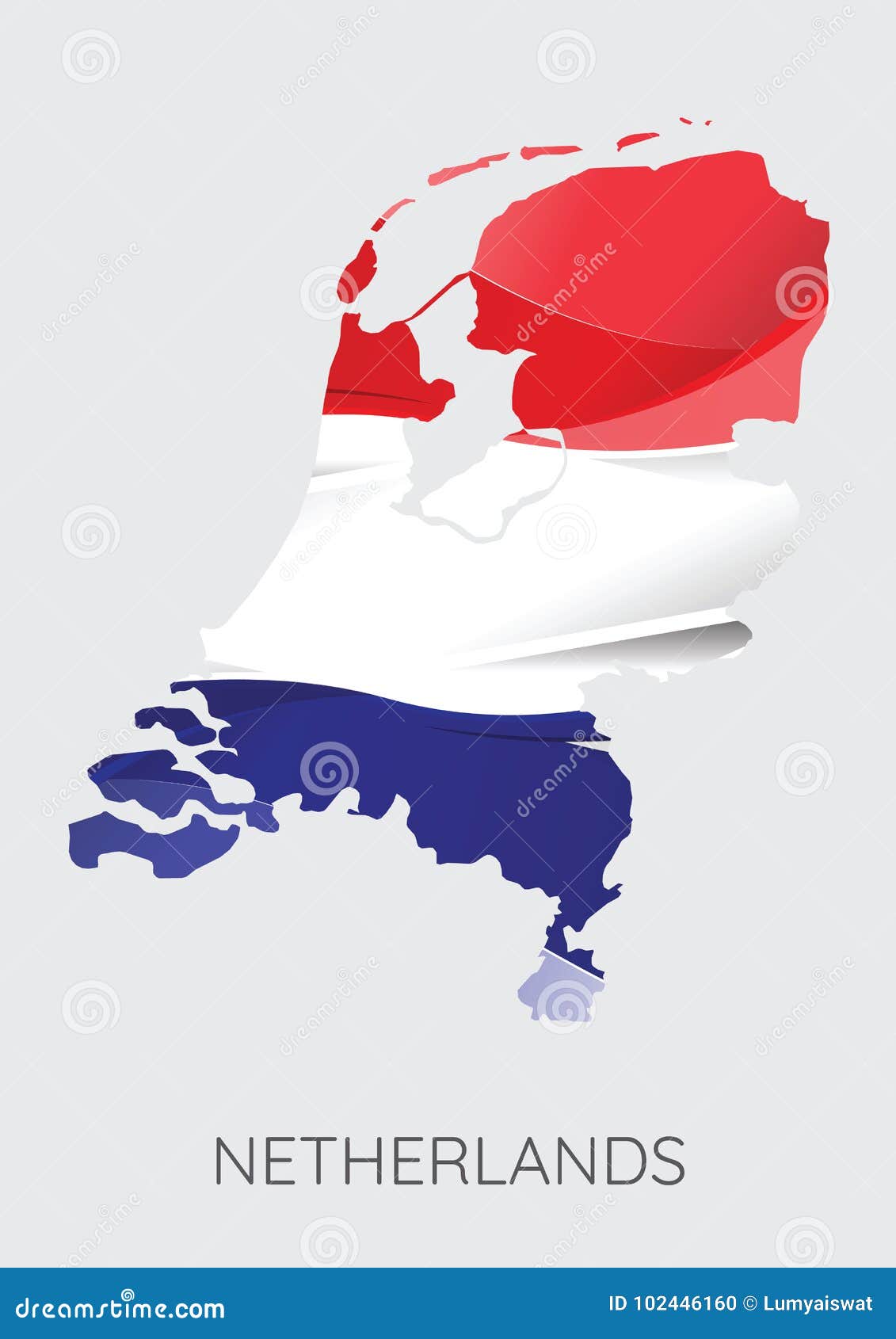 Kaart van Nederland vector illustratie. Illustration of teken - 102446160