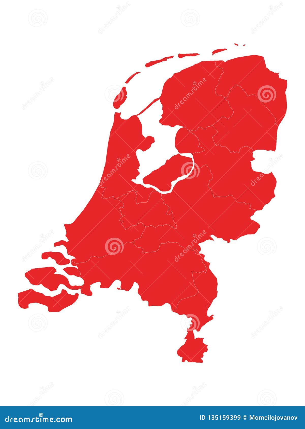 Kaart Van Nederland Met Provincies Vector Illustratie Illustration Of