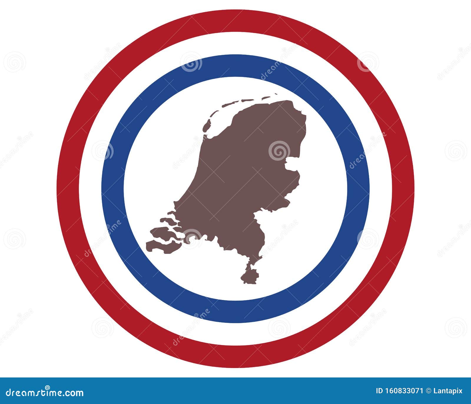 Kaart Van Nederland Op Achtergrond Met Vlag Vector Illustratie