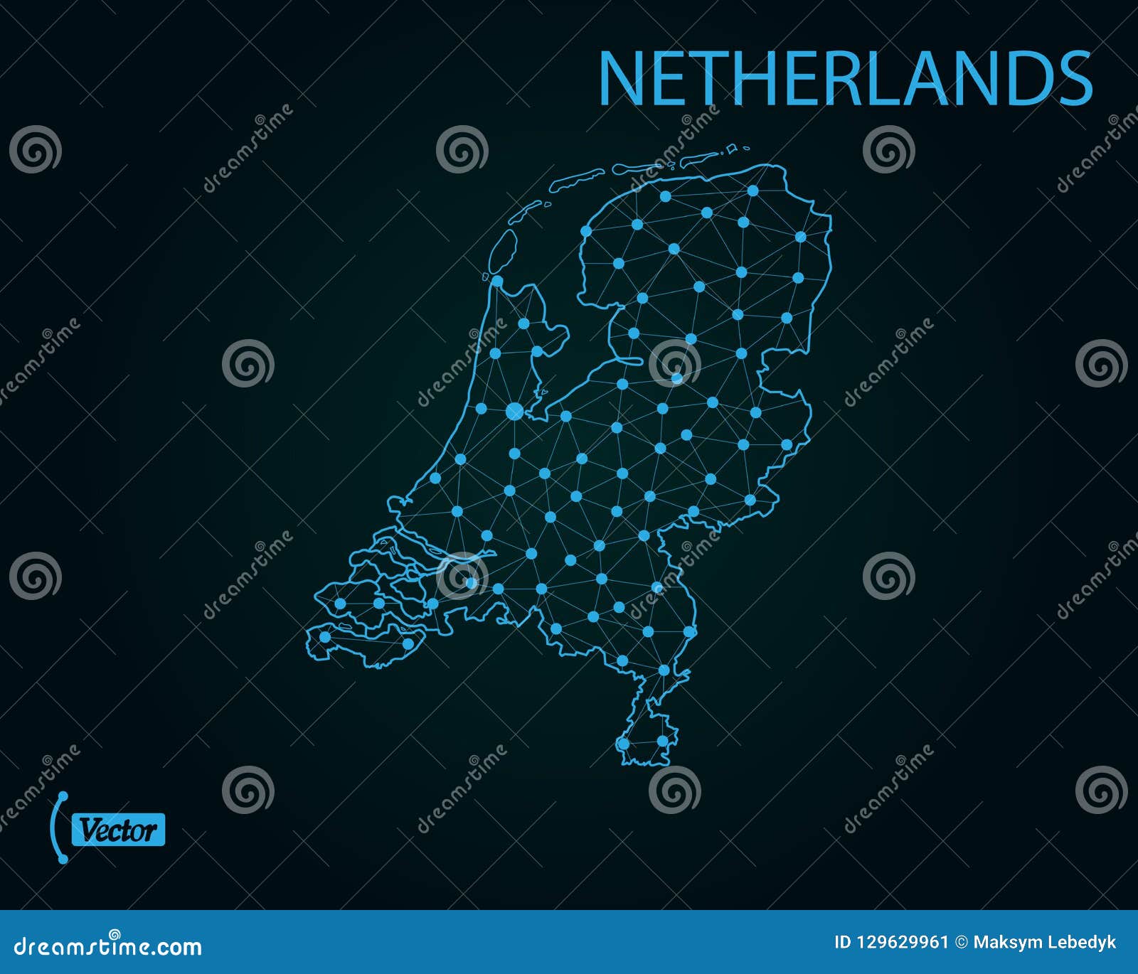 Kaart Van Nederland Vector Illustratie De Kaart Van De Wereld Stock