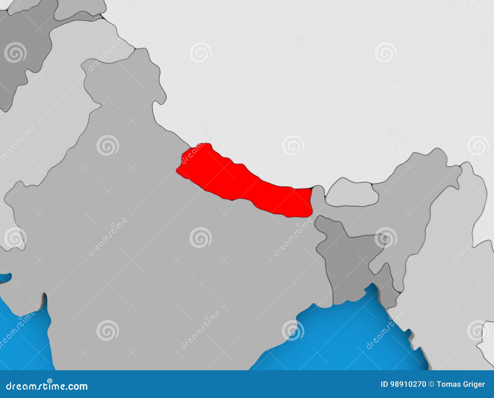 Kaart van Nepal stock illustratie. Illustration of azië - 98910270