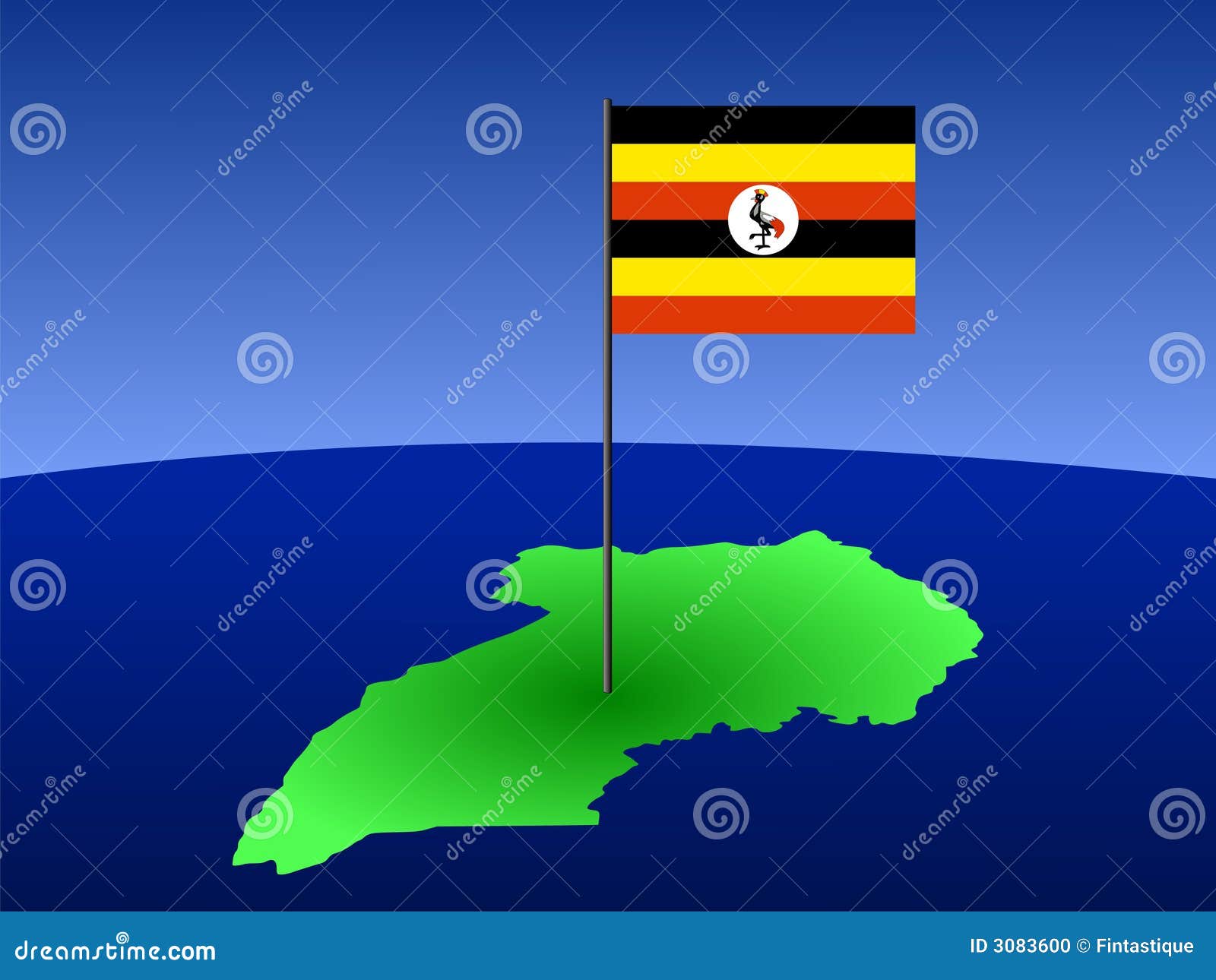 Kaart van Oeganda met vlag vector illustratie. Illustration of reus ...