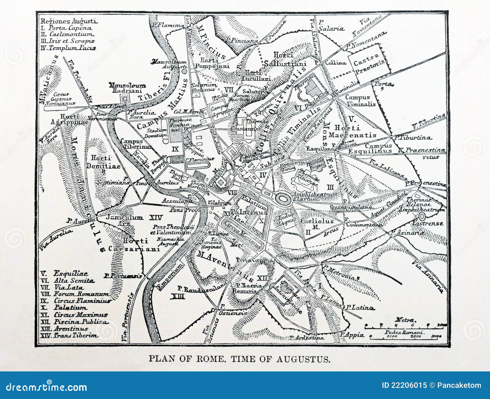 Kaart van oud Rome stock afbeelding. Image of plan, antiquiteit - 22206015